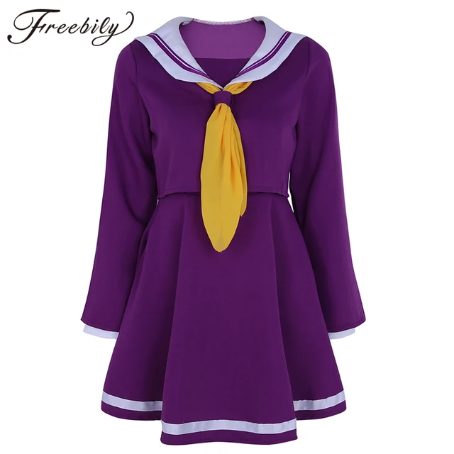 Japanese Purple school uniform Women Adults Girls Sailor Suit Cosplay ...