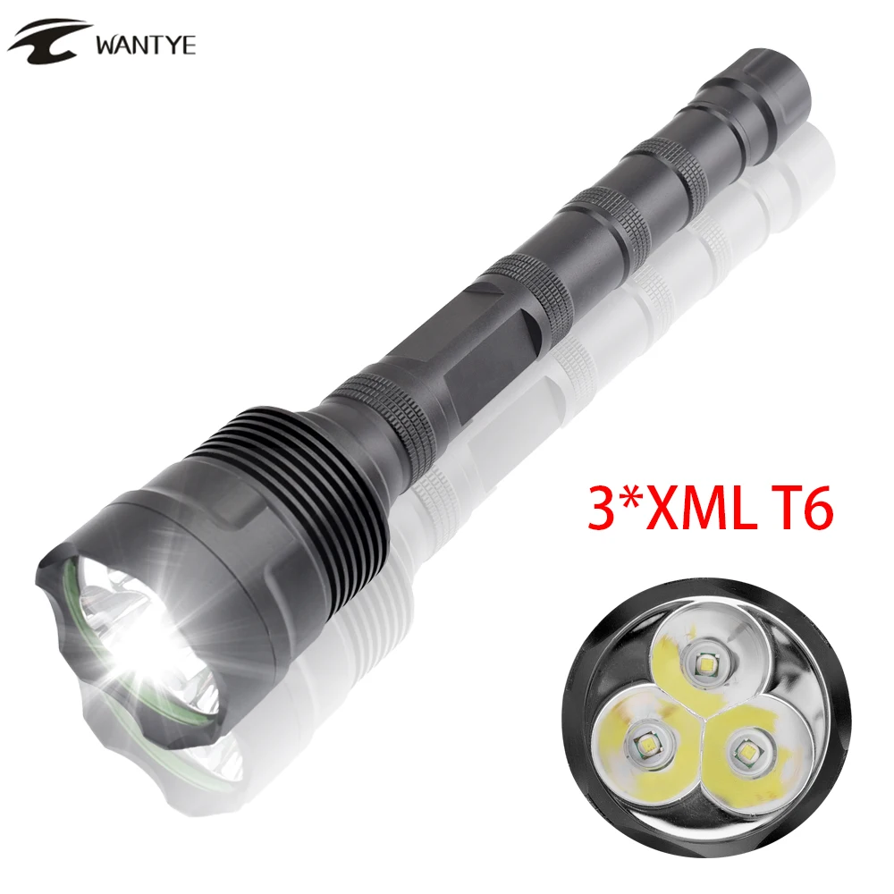 Potente linterna LED de policía para caza al aire libre, luz táctica de ...