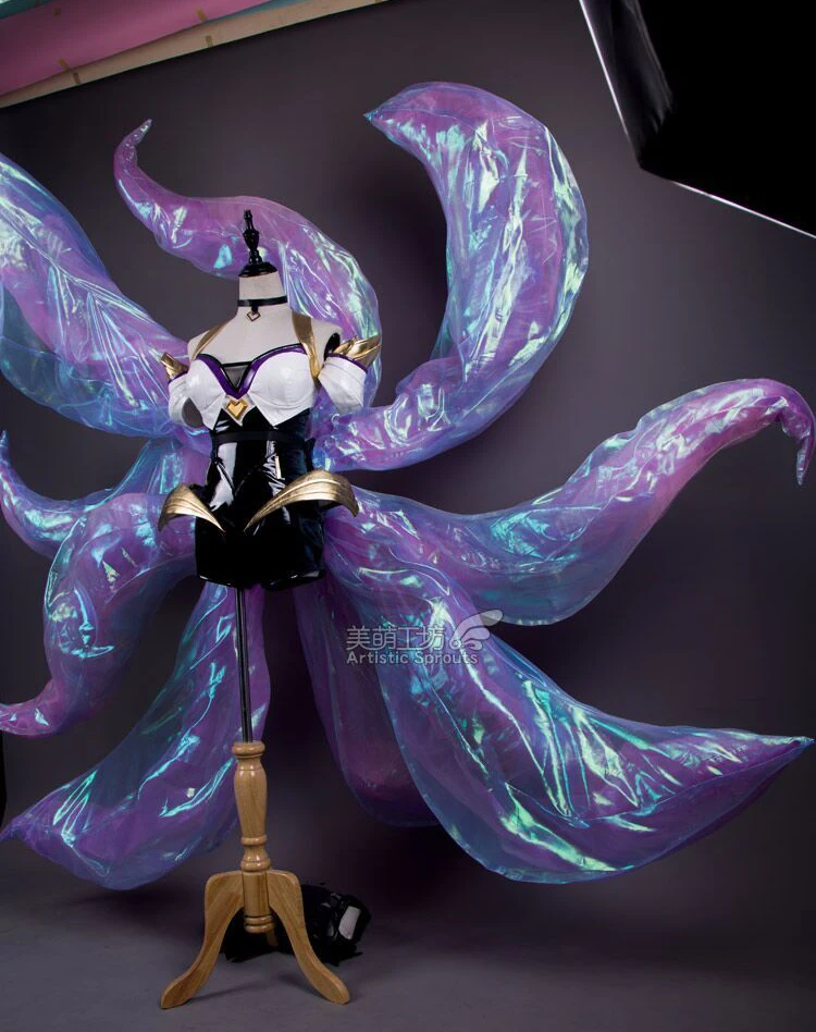 Jan Stock Game LOL KDA Ahri Cosplay Costume PU Leather Uniform K DA Ahri