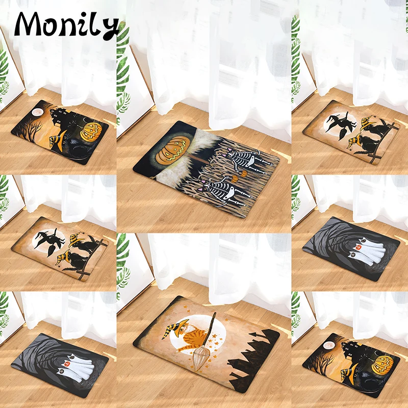 Monily Anti Slip Waterproof Mat Halloween Cartoon Cute Cat Ghost ...