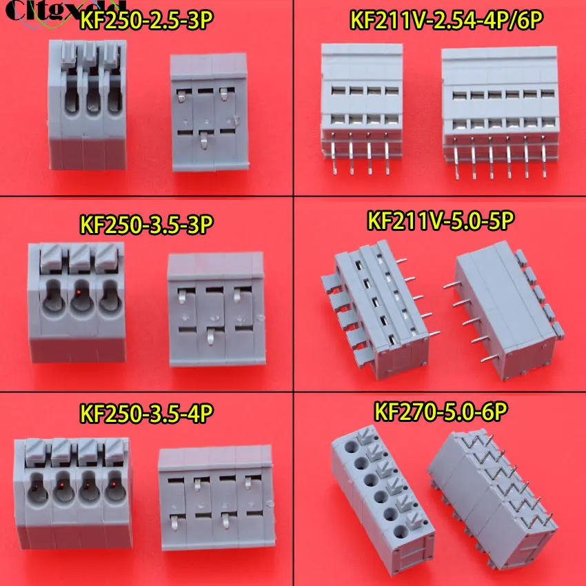 1pcs Kf250 Kf270 Kf211v Spring Terminal Block Connector 2.5mm 3.5mm 2 ...