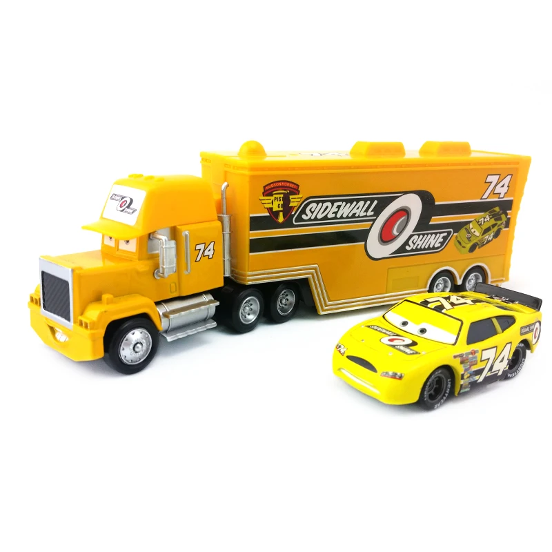 Disney Pixar Cars Mack Uncle & No.74 Sidewall Shine 1:55 Diecast Toy ...