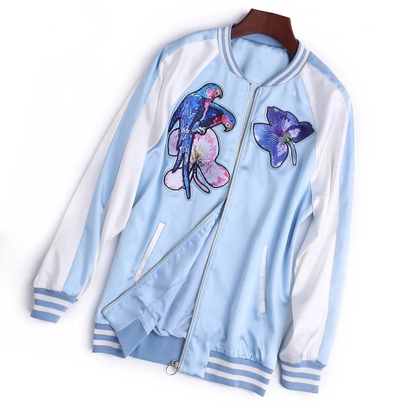 2018 nueva primavera bordado mujeres bomba chaquetas|bomb jacket ...