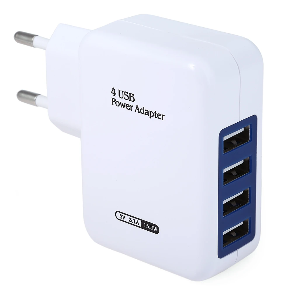 EU US Plug 4 Ports Universal Wall USB Charger Adapter For Mobile Phone ...