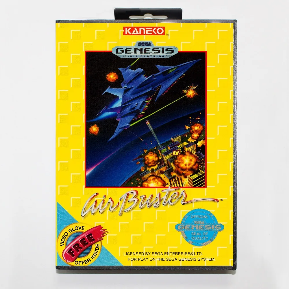 16 bit Sega MD game Cartridge with Retail box Air Buster (aka Aero ...
