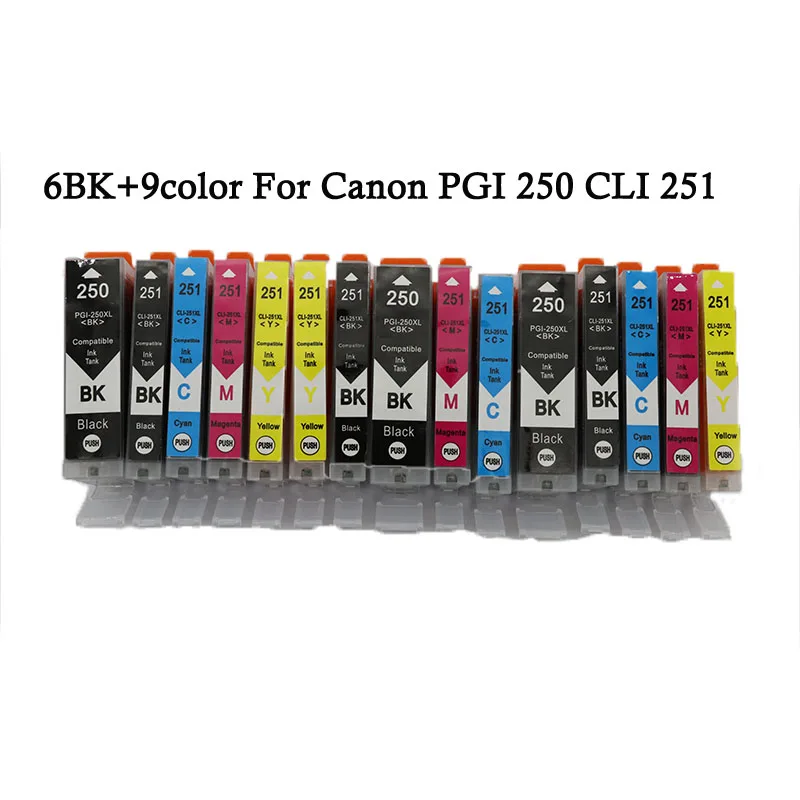 Luocaipgi-250 250 Cli251 Compatible Ink Cartridge For Canon Pixma ...