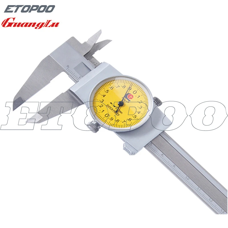 GUANGLU 0 150mm 0.01mm 0.02mm Dial Caliper Stainless Steel dial Vernier ...