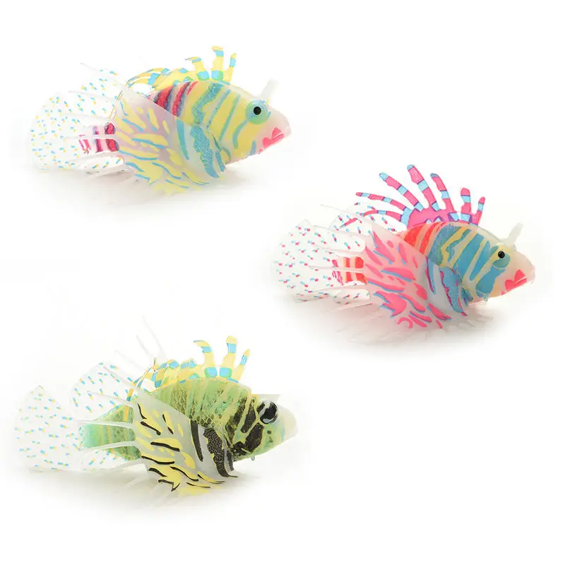 1Pcs-Vivide-Silicone-Arificial-Fake-Lionfish-Home-Aquarium-Tank ...