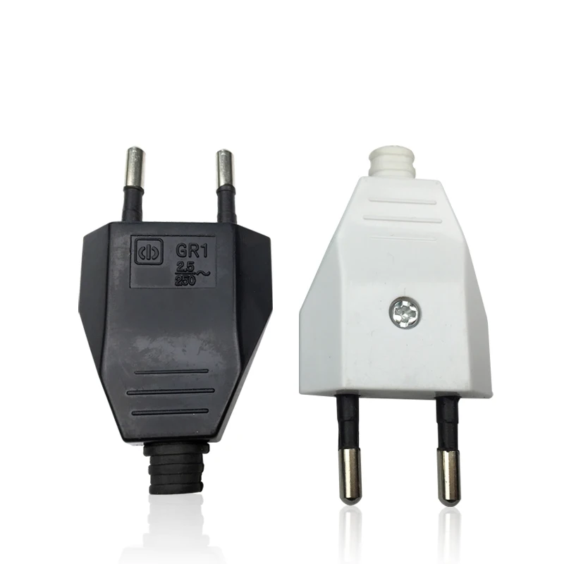 2-5-10-pieces-250V-2-5A-Rewirable-European-Plug-CE-2-Pin-Wireless ...