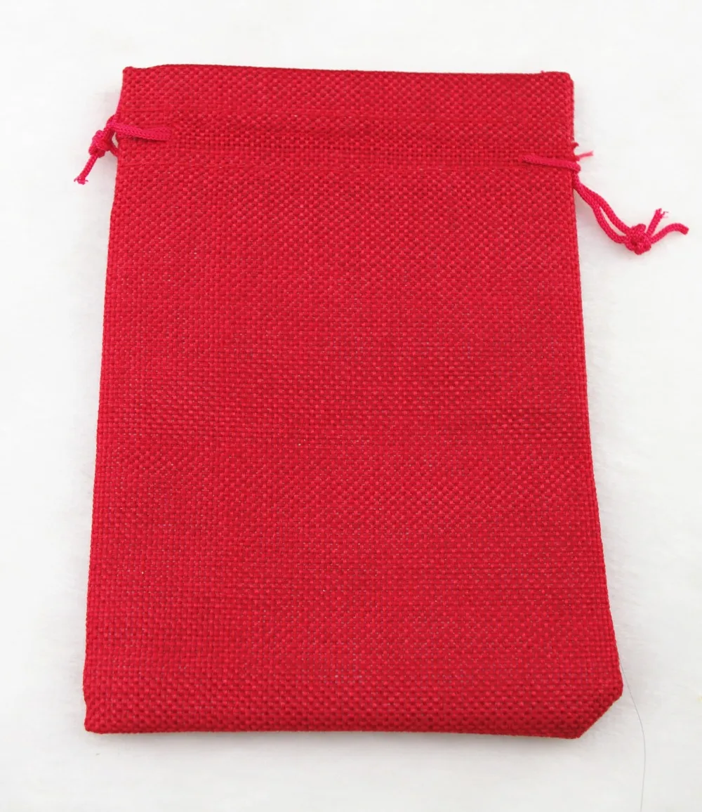 13x18cm10pcs Red Linen Jute Bag Drawstring Necklace Jewelry Package Bag 13x18cm10pcs-red-linen-jute-bag-drawstring-necklace-jewelry-package-bag