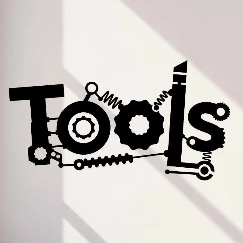 Tools Gears Pattern Vinyl Wall Decal Stickers Home Decor Nursery Poster ...