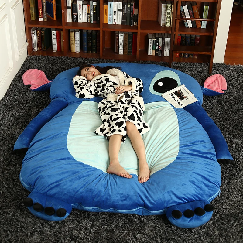 Plush Cute Cartoon Lilo and Stitch Image Sleeping Bag Sofa Bed Twin Bed ...