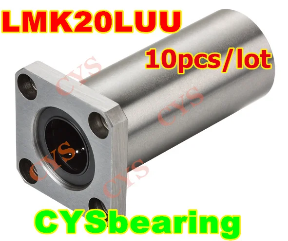10pcs 20mm*20mm*80mm 20x32x80mm Lmk20luu Square Flange Linear Motion ...