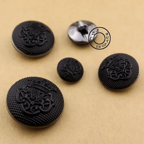 15 30mm British Black Color Buttons Crown Decorative Handmade Sewing ...