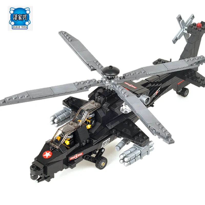 KAZI 98405 WZ 10 Military Helicopter Blocks 480pcs Bricks Building ...