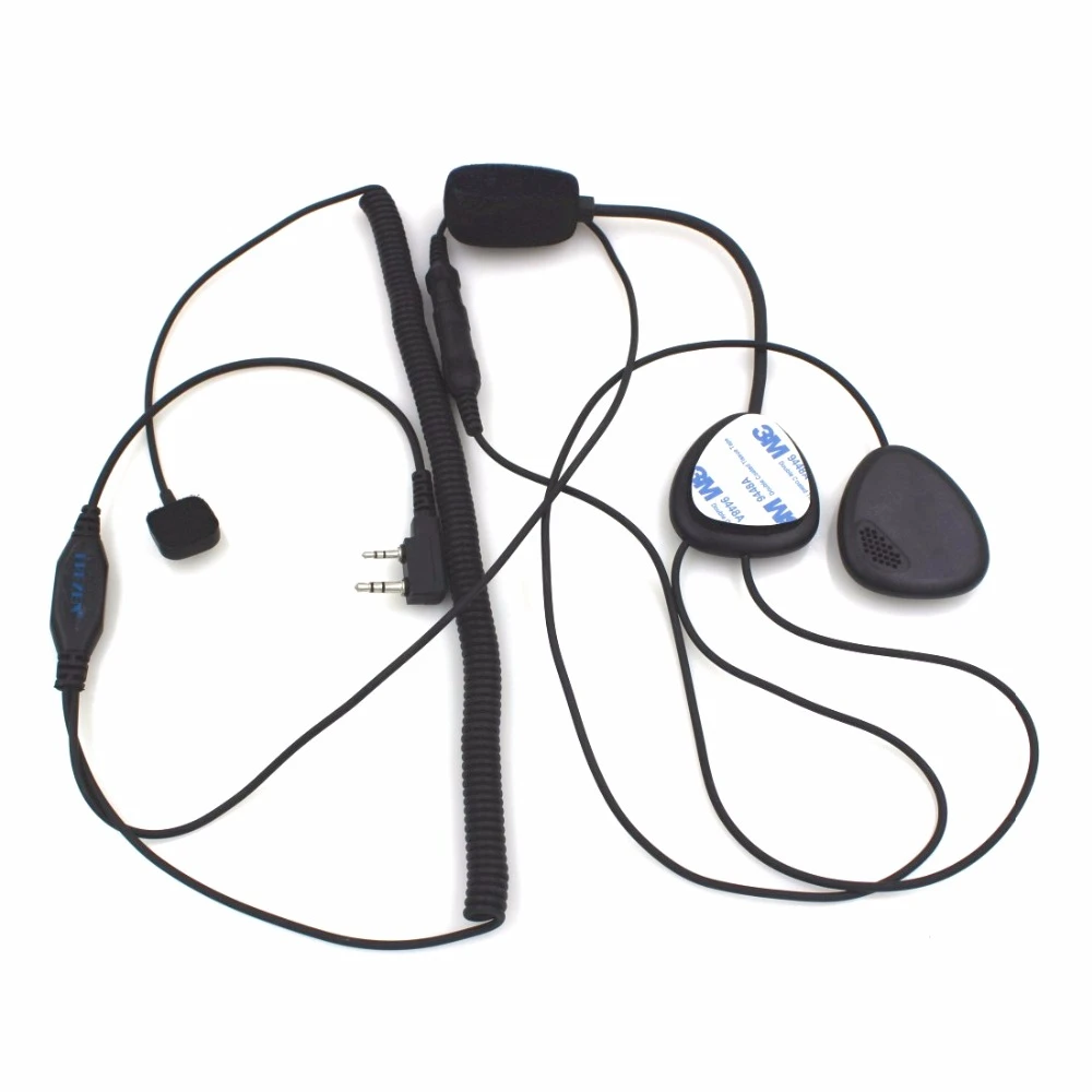 2 Pin Finger Ptt Motorcycle Helmet Radio Headset Microphone For Kenwood ...