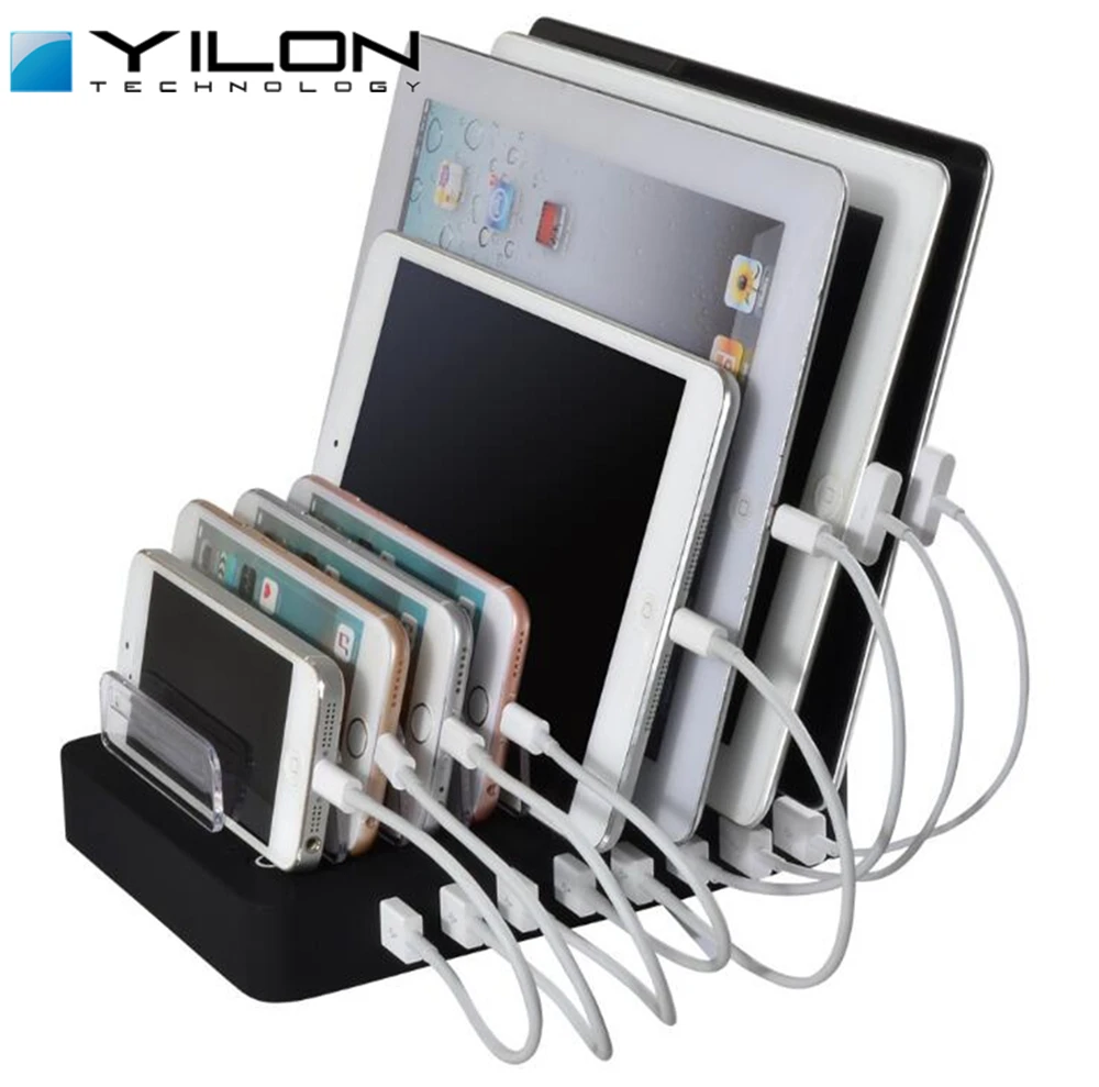 YILON 8 Ports Desktop Charging Station 8*2.4A Multi Quick USB Charger ...