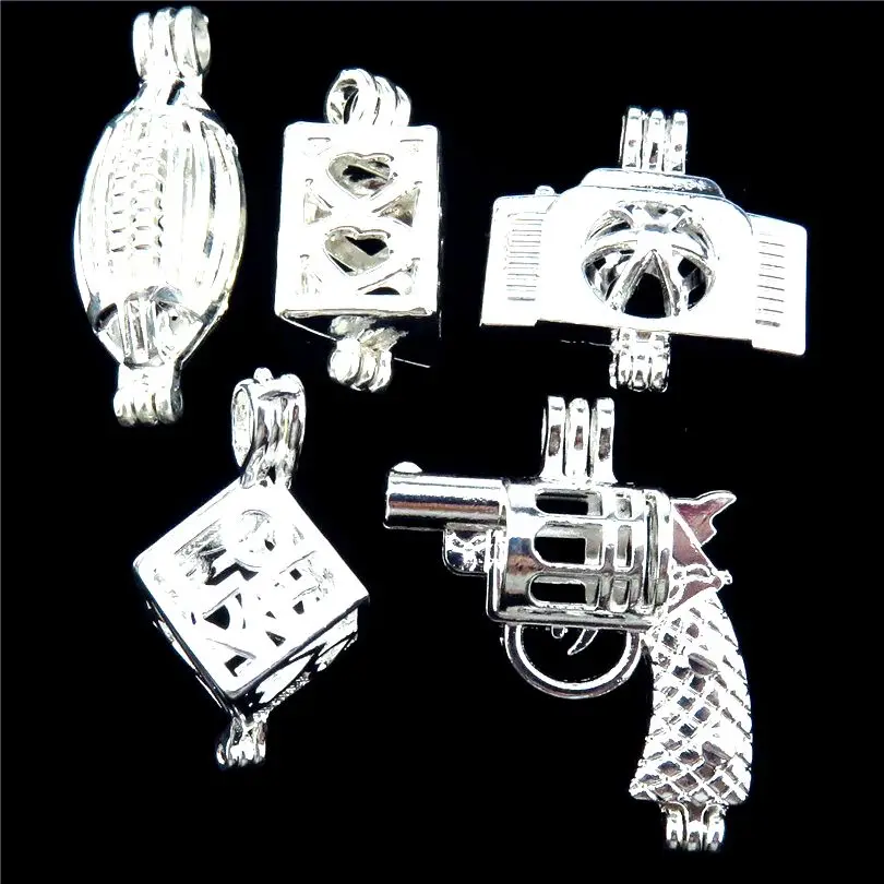 R L21732 Mixed Camera Rugby Football Gun Locket Pendant Essential Oil ...