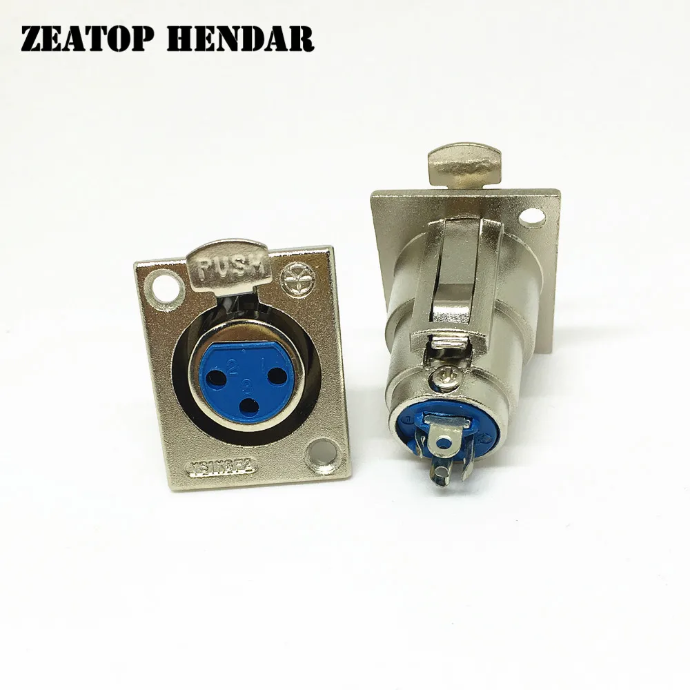 8pcs Nickel Plated 3pins Xlr Female Jack Panel Mount Socket Connector ...