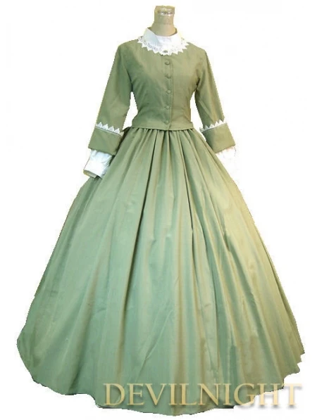 Disfraz de día victoriano, elegante, clásico, Verde|victorian costume ...