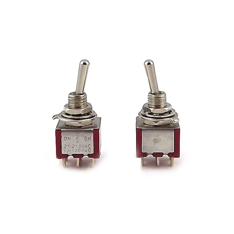 10Pcs Red 6 Pin 3 Position Momentary (ON)-OFF-(ON) Automatic return ...