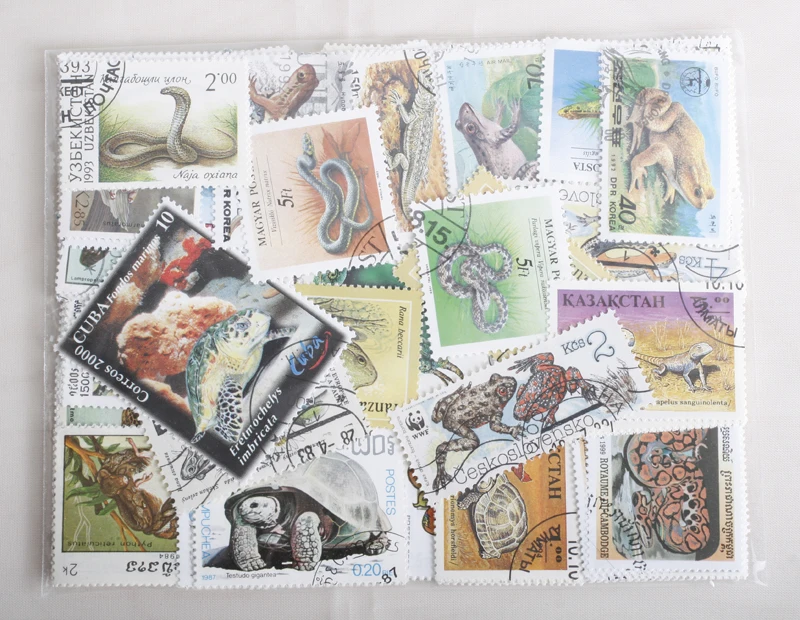 20Pcs-Lot-Amphibian-Snake-Turtle-Lizard-Stamps-All-Different-From-Many ...