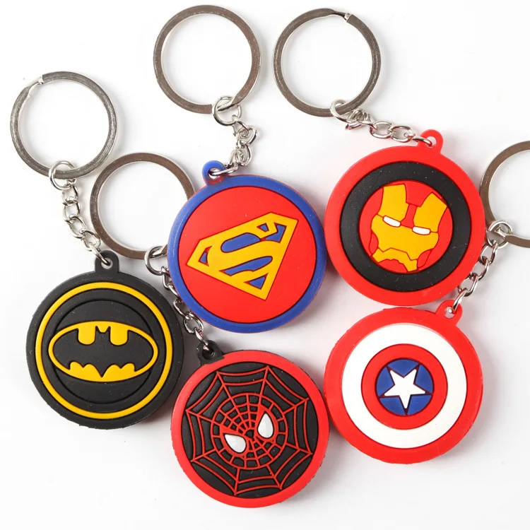 DC comics superhero spiderman keychain cute captain america batman iron ...