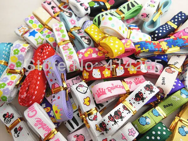 Free shpping 3/8'' 20yards Mix colors lala flower cartoon girl printed ...