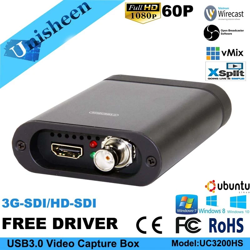 USB3.0 60FPS SDI HDMI VIDEO CAPTURE Box Grabber Dongle Game Streaming ...