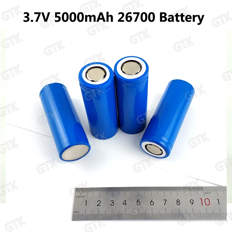 GTK Real capacity 26700 3.7v 5000mAh li ion bateria 26650 lithium ...