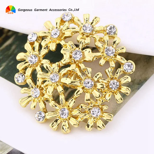 Botones de diamantes de imitación de flor de Metal, accesorios para el ...