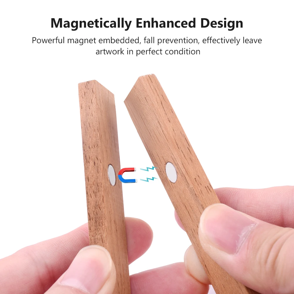 Poster Wooden Hanger Photo Frame DIY Magnet Wood Picture Scroll Print ...