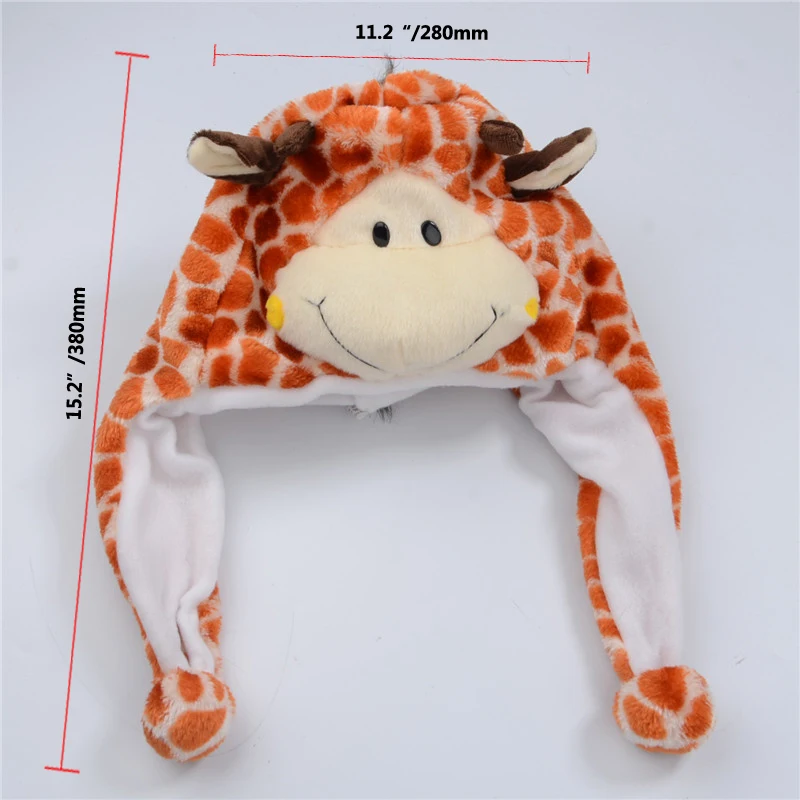 Unisex-Gift-Giraffe-Plush-Hat-Animal-Hats-Winter-Caps-Personality-Style ...