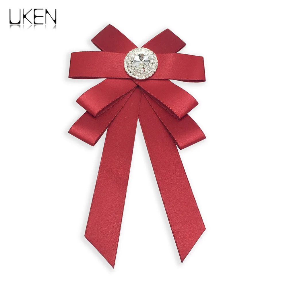 Uken Luxury 6 Color Rhinestone Big Crystal Bowknot Brooches Brooch And