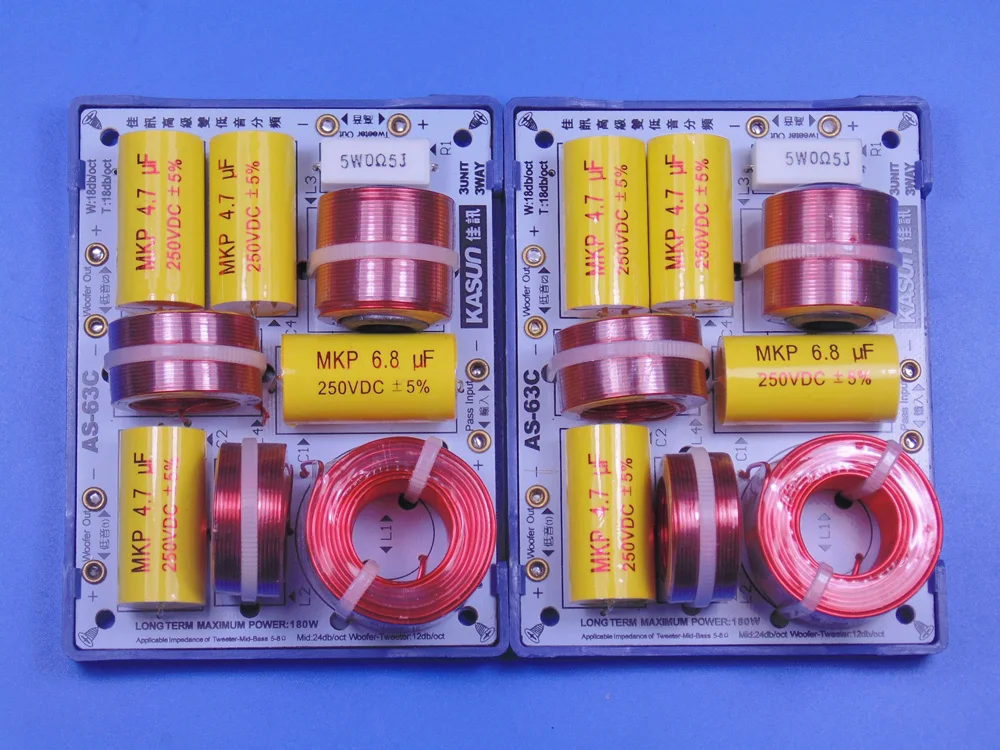 2pcs 2 Way 3 Unit Double Bass 180W KASUN AS-63C Hi-Fi Audio Speaker ...