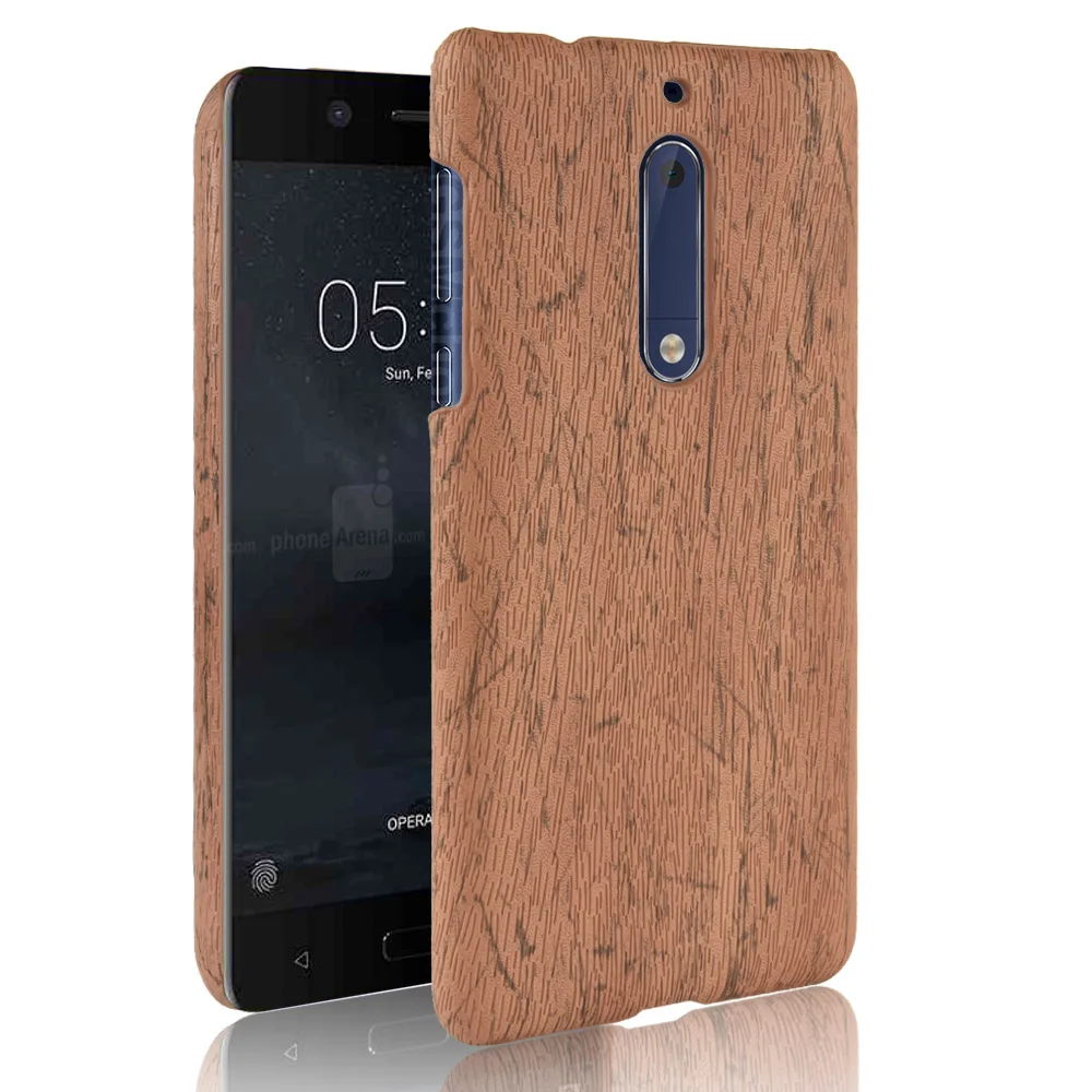 Woodern Retro Leather Case For Nokia 5 Cover Litchi Skin Shockproof ...