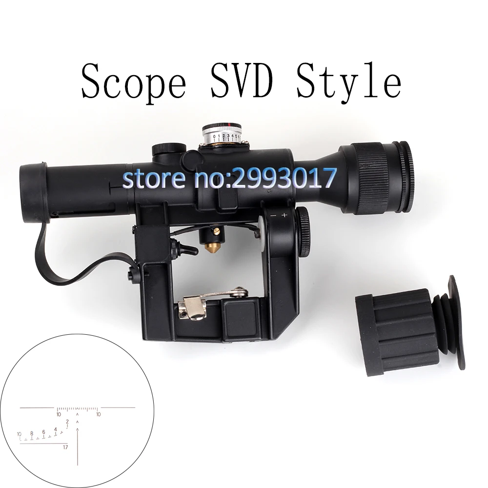 Tactical Red Illuminated 4x24 PSO-1 Type Scope for Dragonov SVD Sniper ...