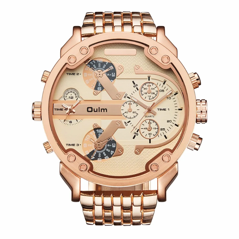 OULM Luxury Brand Male Quartz Watch Alloy Case Big Watches Super Large ...
