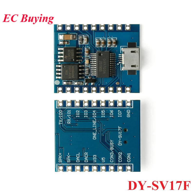 Voice Playback Module Dy-sv17f Mp3 Voice Module Wav Decoding 32bit Io Trigger Uart Control ...