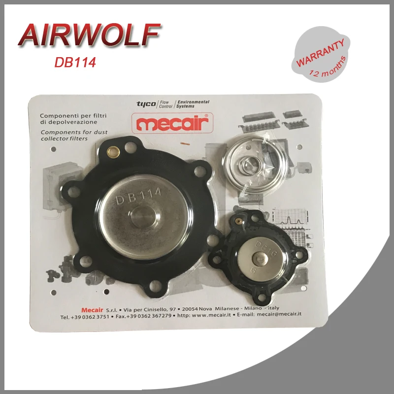 Mecair DB114 DB16 Diaphragm repair kit for VNP214 VNP314 VEM214 Pulse yet valve nitrile Double ...
