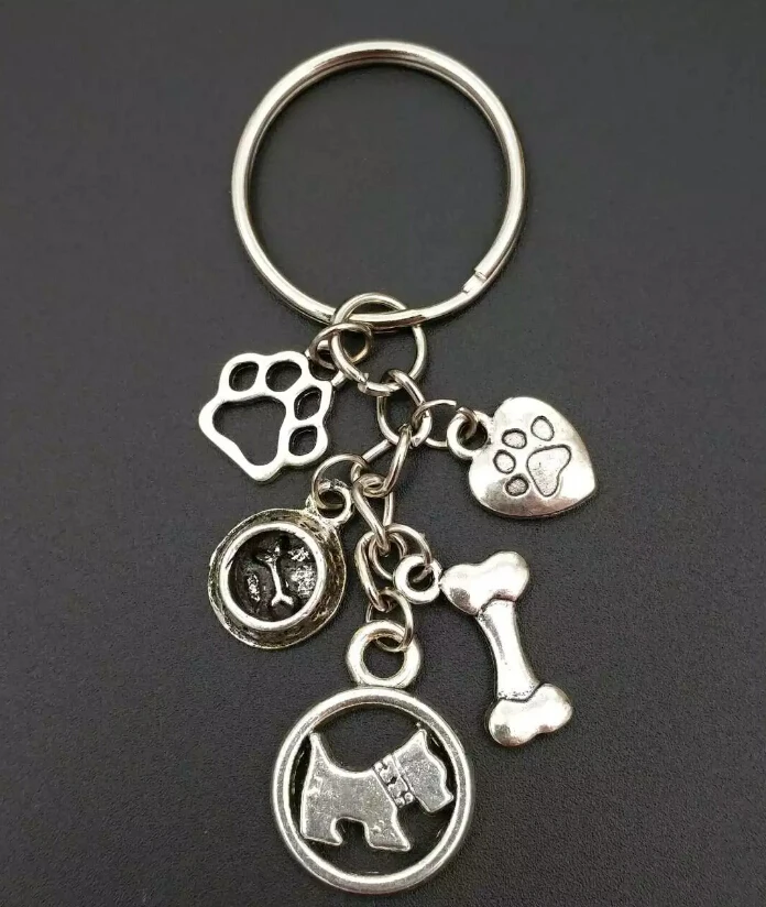 Dog Paw Print Alloy Key Chain