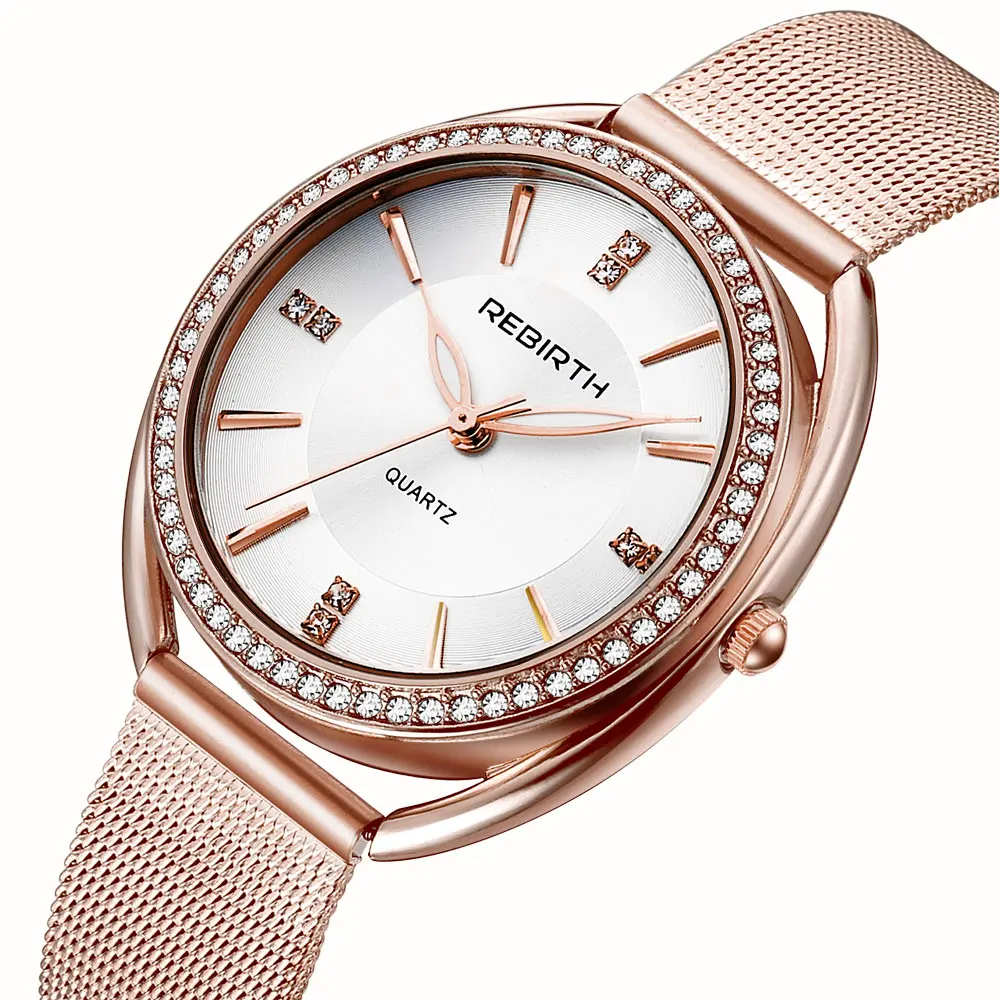 REBIRTH Ultra thin Watch Women Diamond Women's Watches Fashion Ladies ...