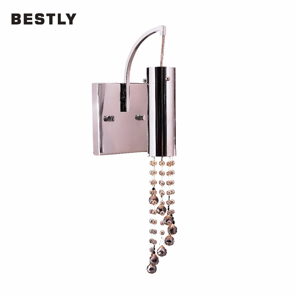 BESTLY Modern Elegant Crystal Wall Sconce with semi cycle crystal ...