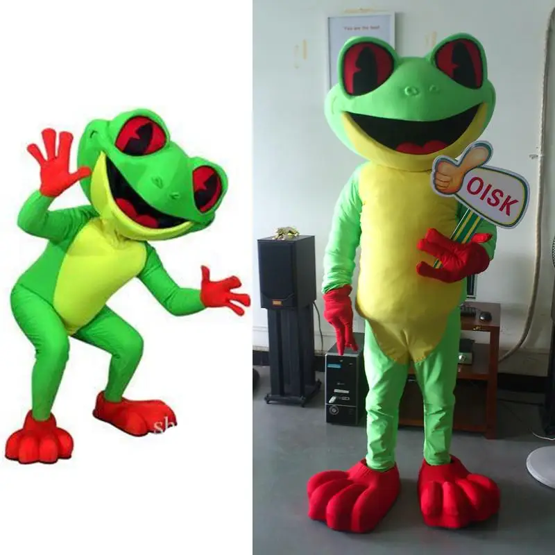 ohlees green happy Crazy chacha frog cartoon Mascot Costumes Halloween ...