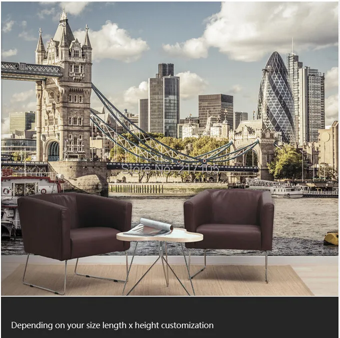 Custom Modern Wallpaper London City Corridor Wall Wallpaper For Living ...