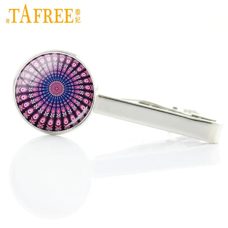 Tafree Classic Buddhist Mandala Tie Clips Hippe Paisley Yoga Meditation Flower Sacred Geometry ...