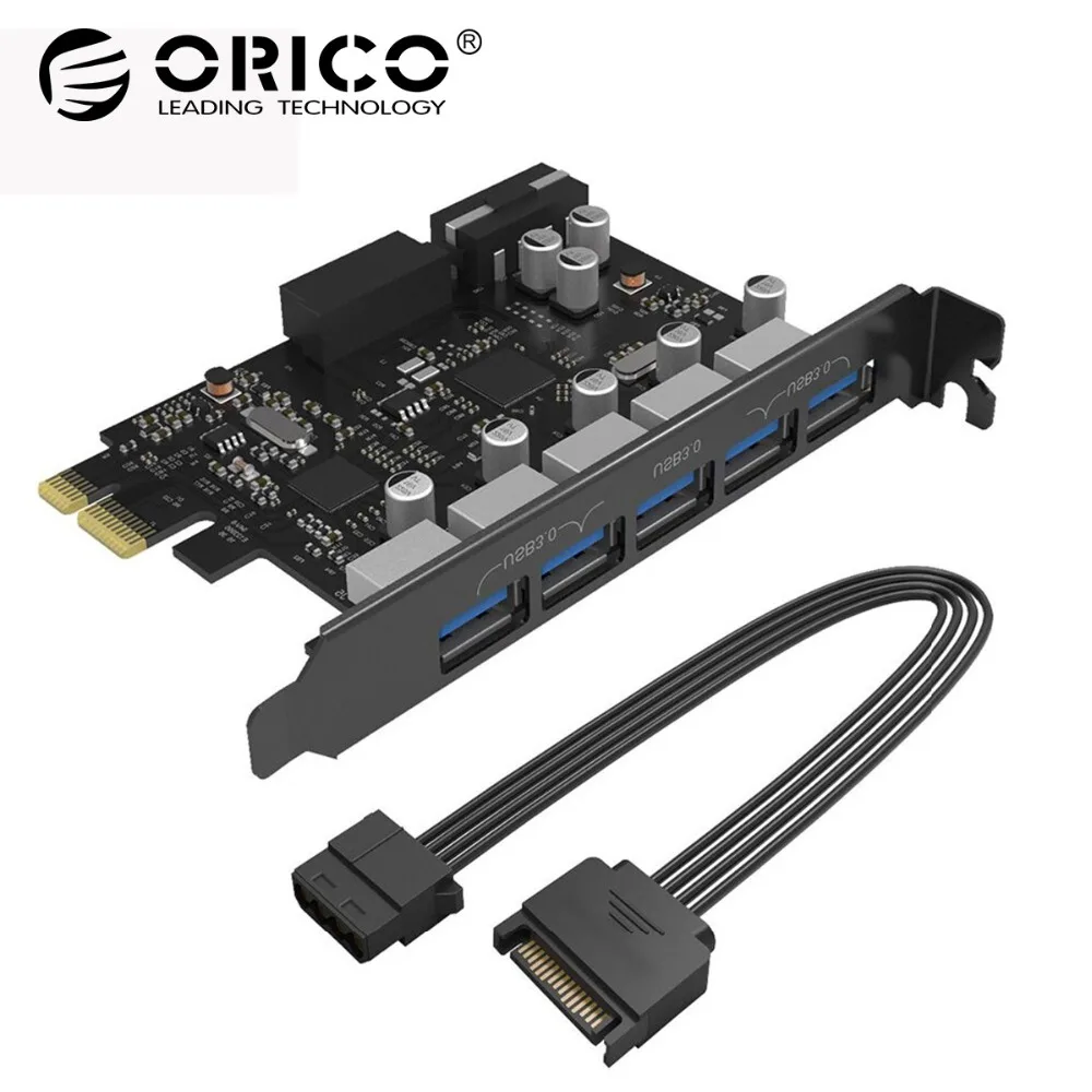 ORICO PCI E Expansion Post Card 5 Ports USB 3.0 PCI Express Card 5Gbps ...