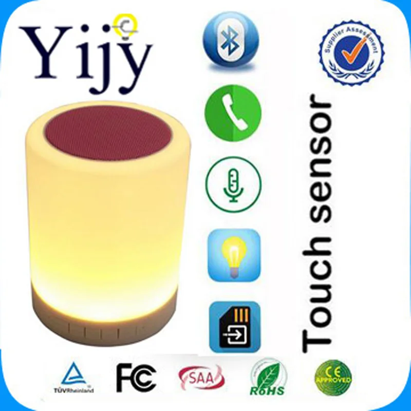 Wireless Bluetooth Speaker Hands free Call Colorful Touch LED L Lamp ...
