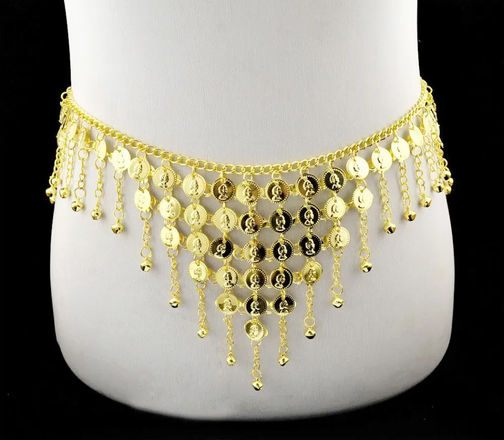 Bohemian Fashion Belly Chains Luxurious Gold Coins Tassel Turkish Waist