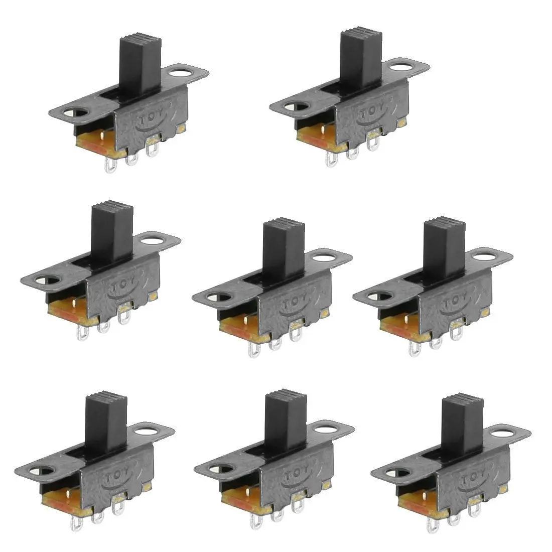8pcs 2 Position Spdt 1p2t Panel Mount Vertical Slide Switch 3 Solder